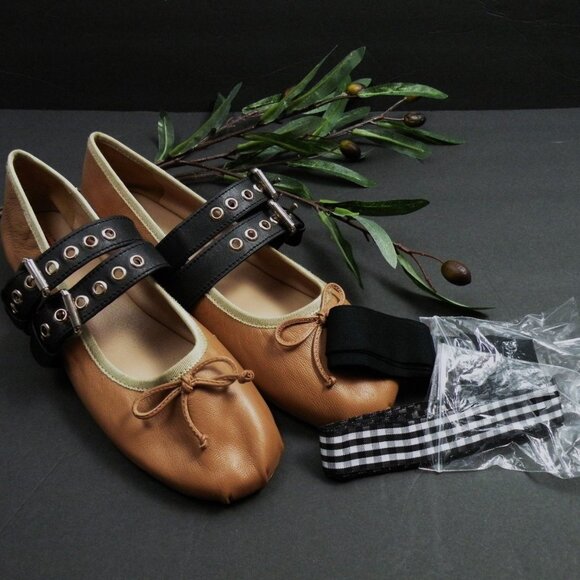 Kaitlyn Pan | Shoes | Nwt Kaitlyn Pan Rina Buckled Lace Up Ballet Flats ...